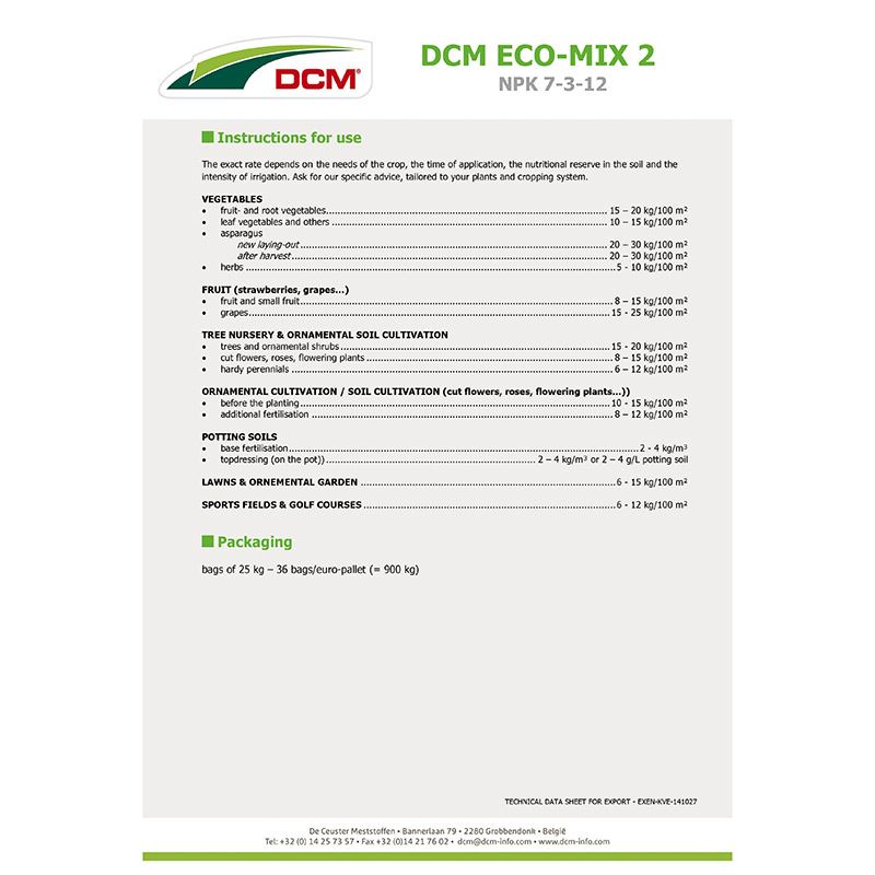 DCM ECOR 2 NPK 7 -3 -12